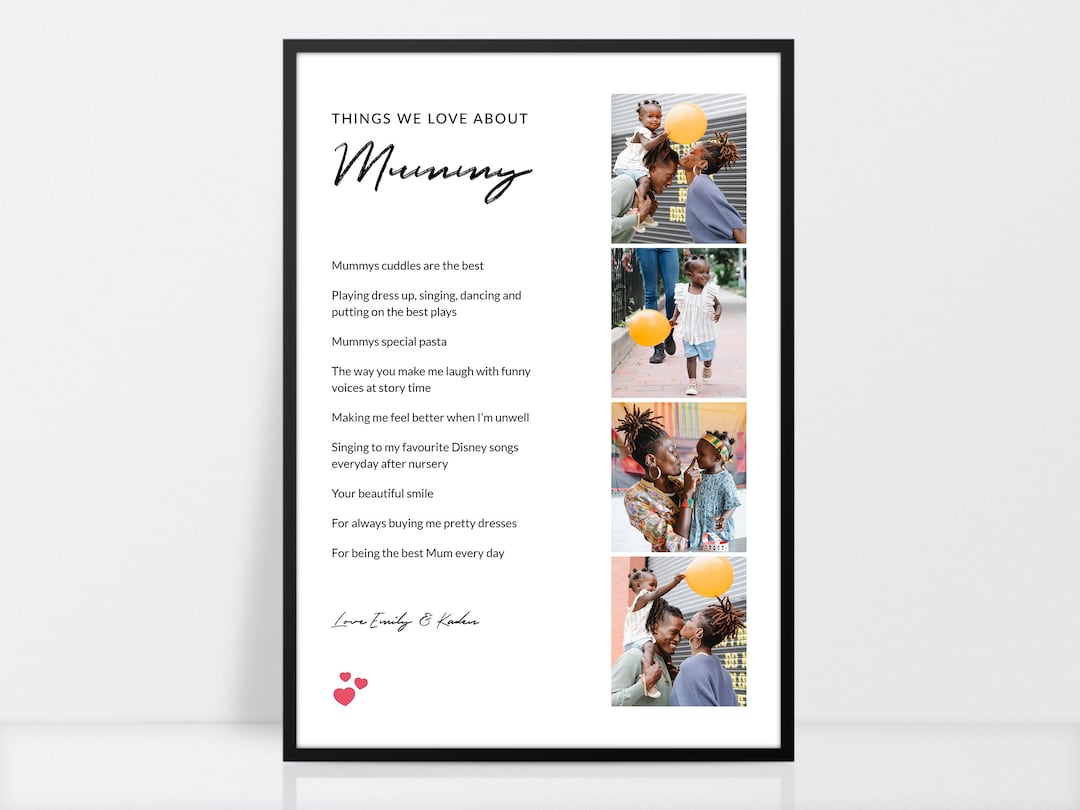 Personalised Mum Print | Things We Love About Mum | Mother's Day Gift ...