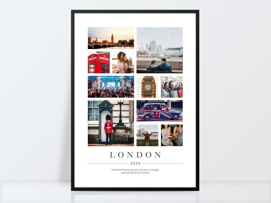 Personalised Travel Photo Collage, Friend Holiday Gift, Travel Memories ...