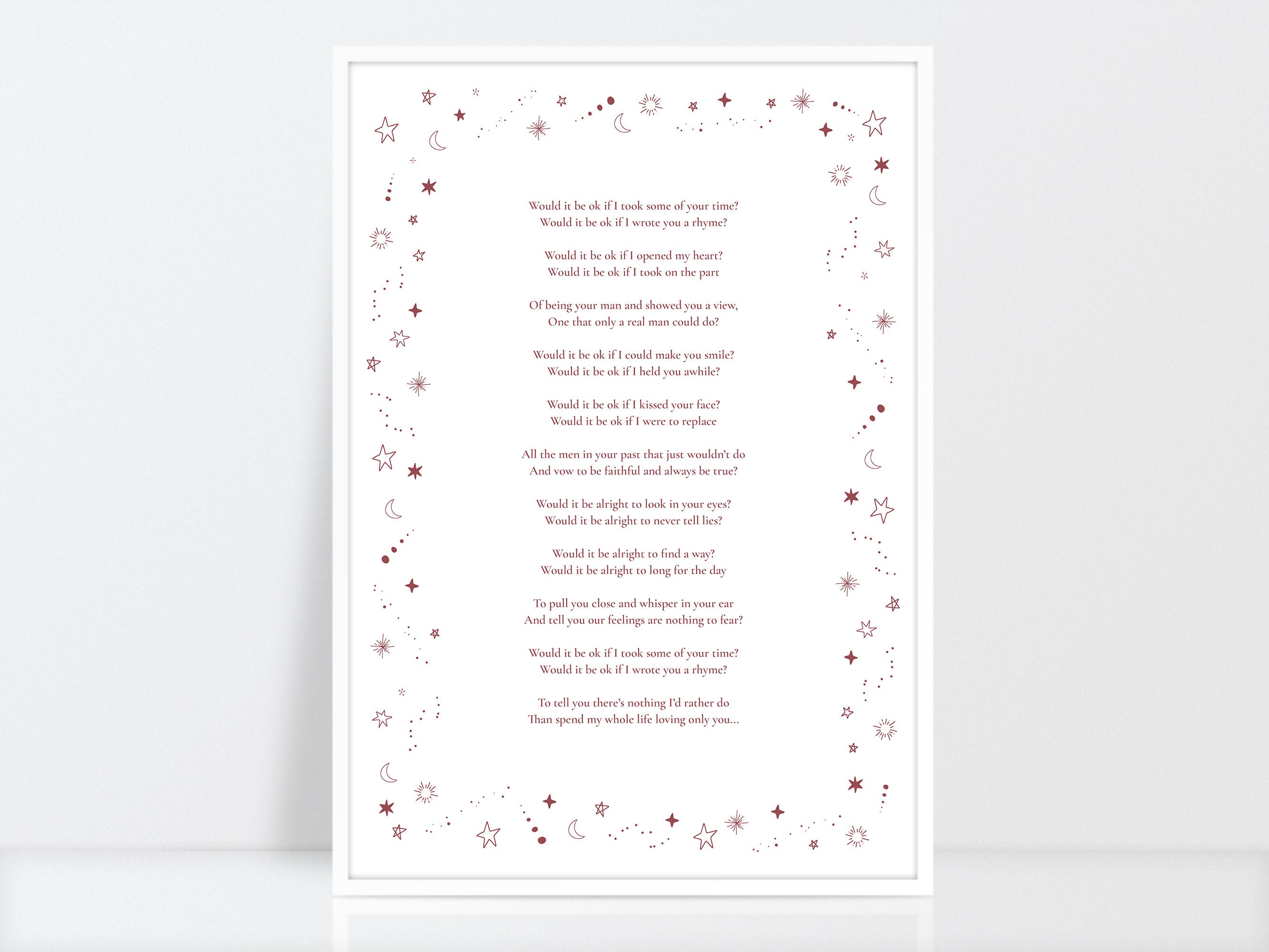 Personalised Poem Print Poem Wall Art Your Text Here - Etsy