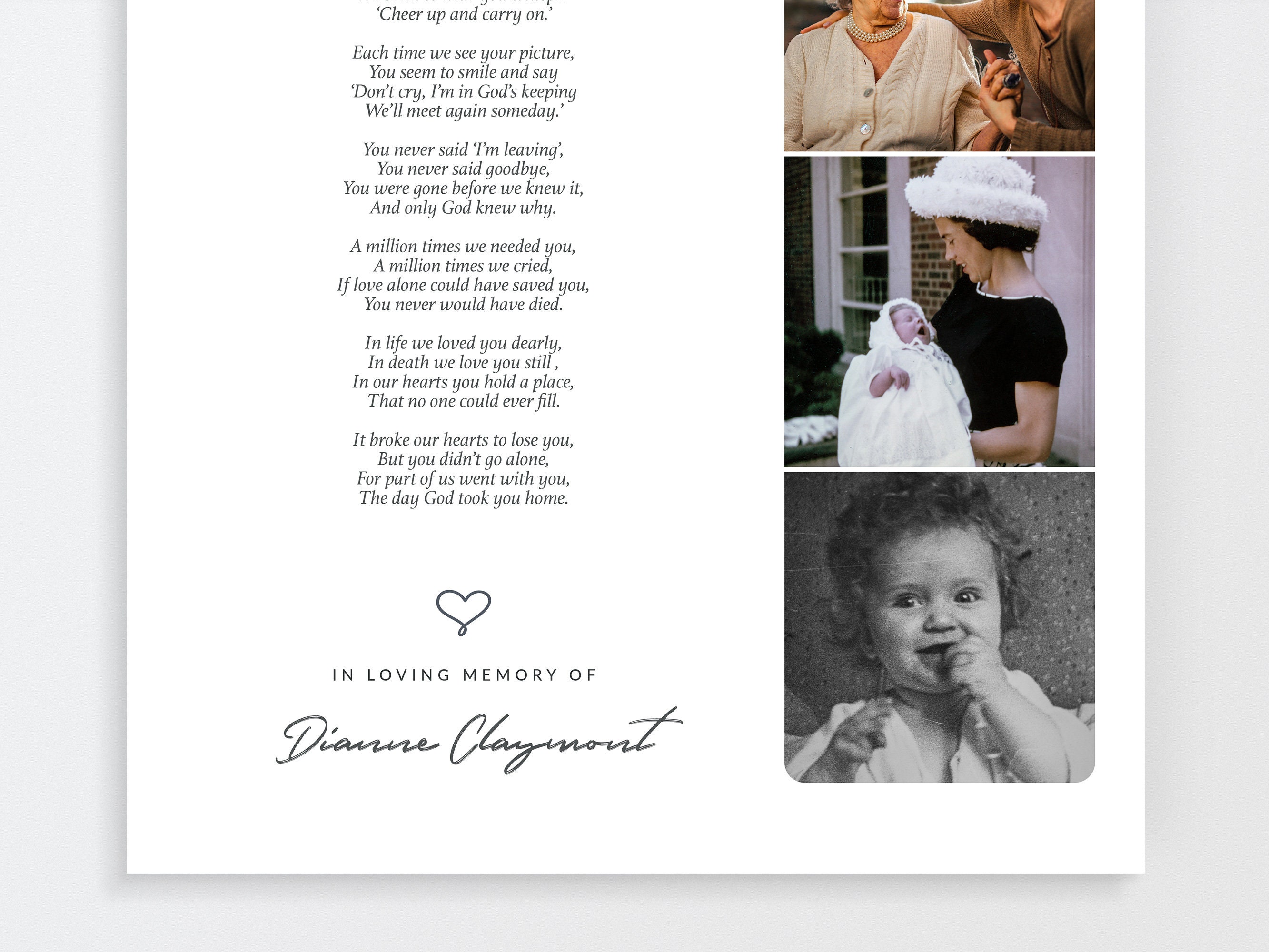 Remembrance Poem and Photo Print in Loving Memory Print - Etsy UK