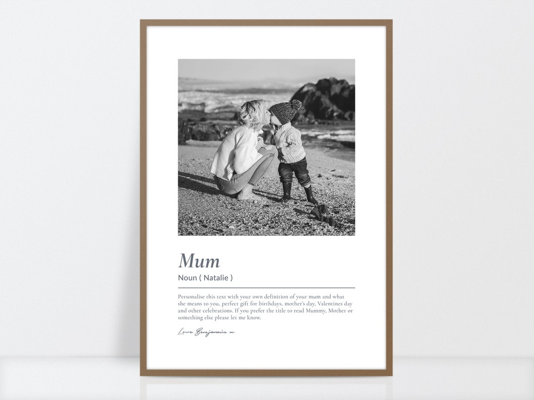 Personalised Mum Definition Print, Photo Gift for Mothers Day, Photo ...