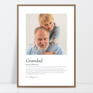Personalised Grandad Definition Print, Grandad Fathers Day, Grandad ...