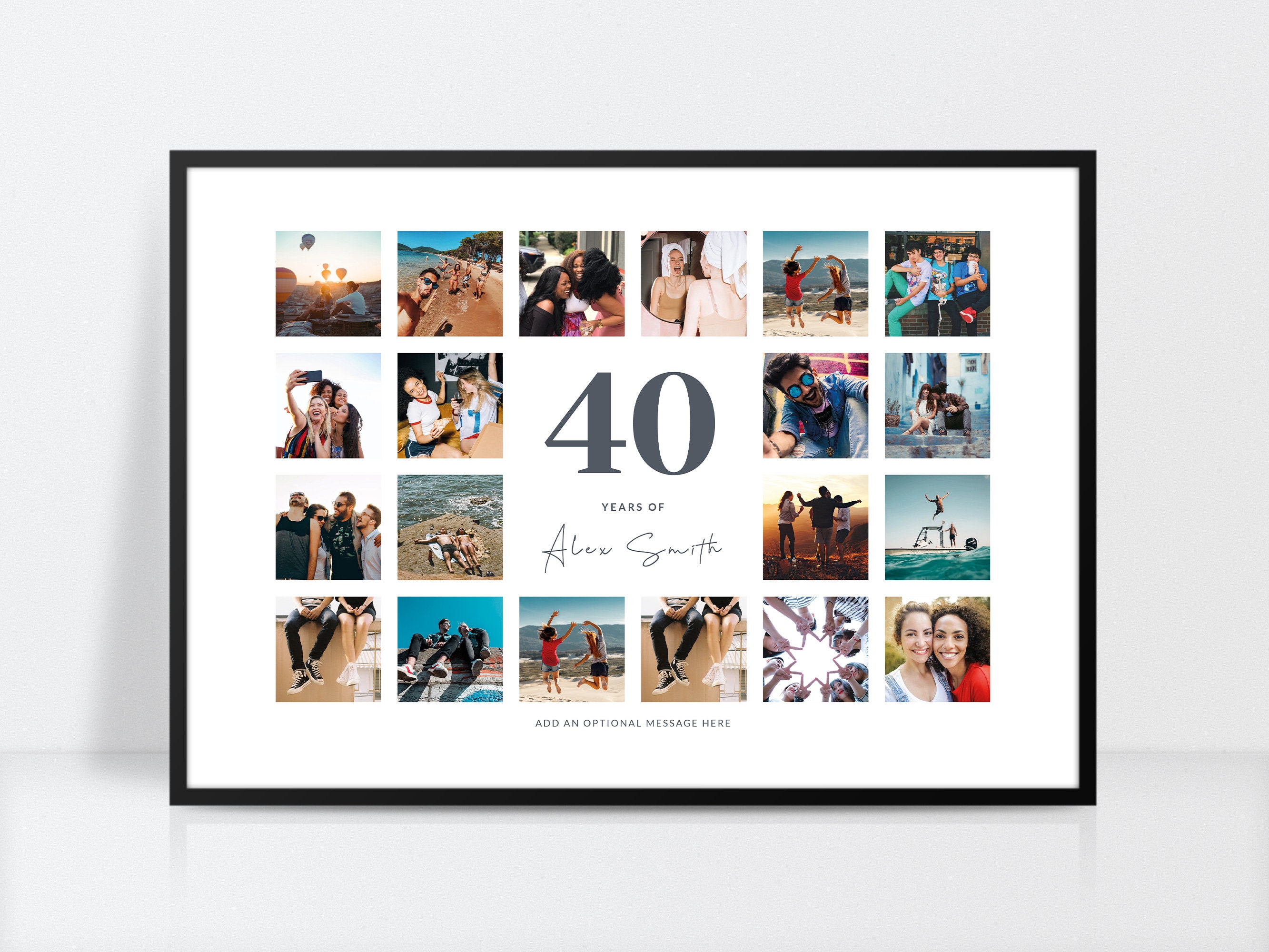 40th Birthday Photo Collage, 40th Birthday Gift, Birthday Collage ...