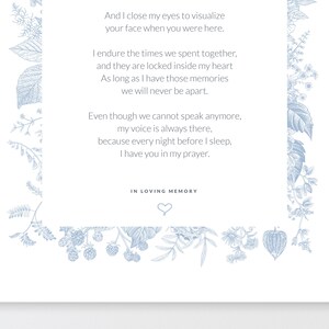 In Memory of Poem Print, Personalised Memorial Print With Photo, A3, A4 ...