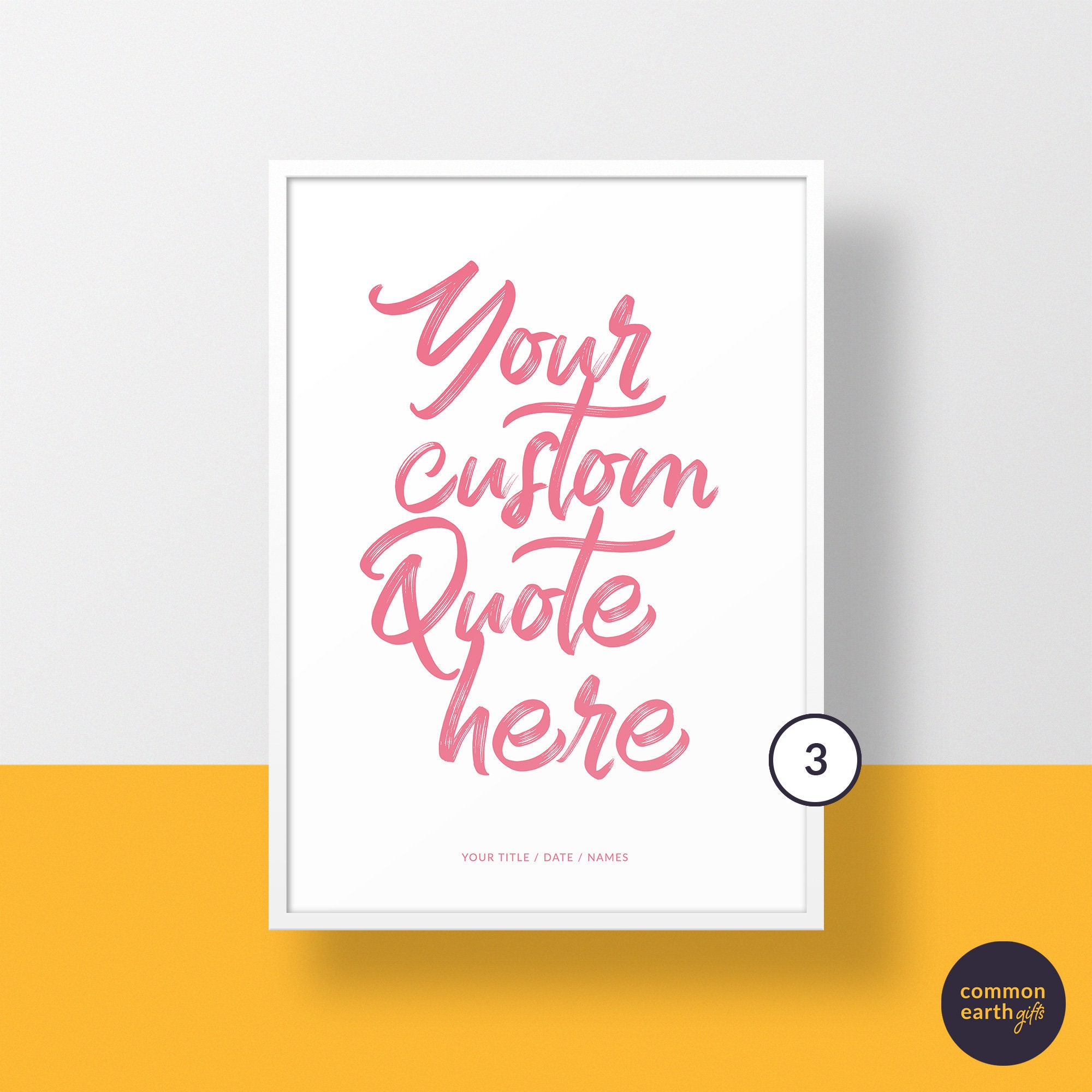 Custom Quote Print Personalised text art Your quote here | Etsy