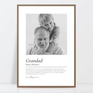 Personalised Grandad Definition Print, Grandad Fathers Day, Grandad ...