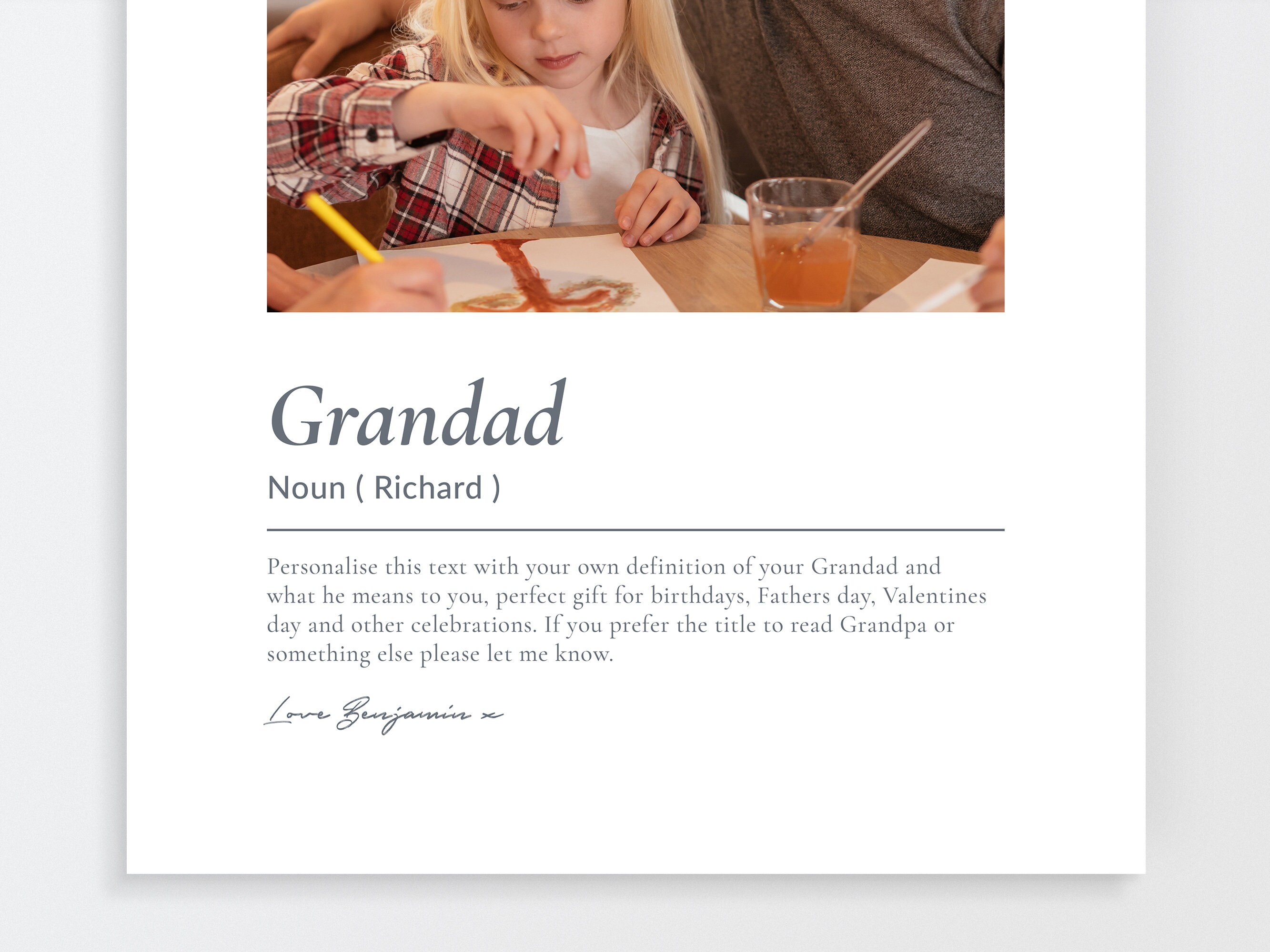Personalised Grandad Definition Print, Grandad Fathers Day, Grandad ...