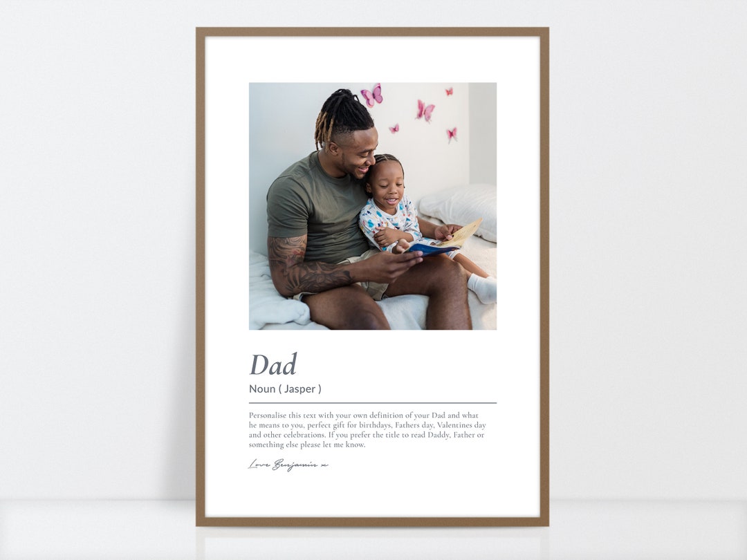 Personalised Dad Definition Print, Photo Gift for Fathers Day, Photo ...