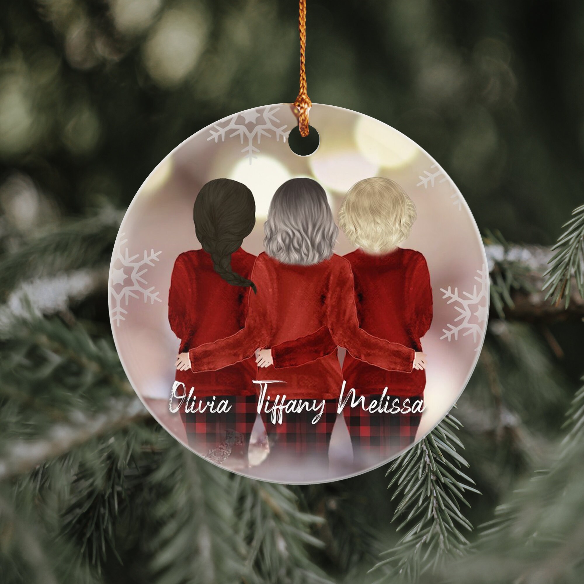 3 Friends Christmas Ornament - Custom Christmas Decoration - 3 Sisters ...