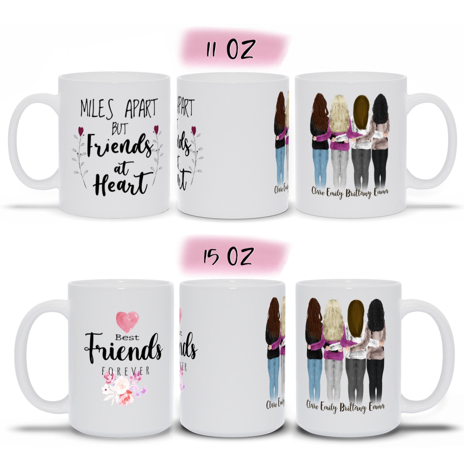 4 Best Friend Mug 4 Best Friends Gift Friendship Mug - Etsy