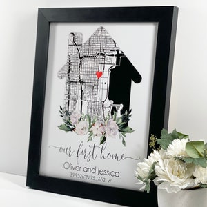 Framed Custom Home Map, Home Address Map, Home Location Map, Home Buyer ...
