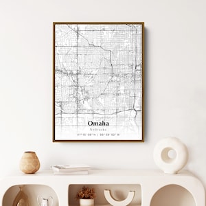 Omaha City Map Print, Omaha Nebraska Map Poster, USA City Street Map ...