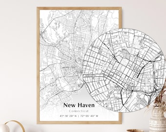Street Map New Haven - Etsy