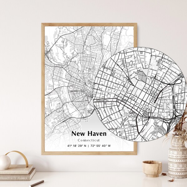 Street Map New Haven - Etsy