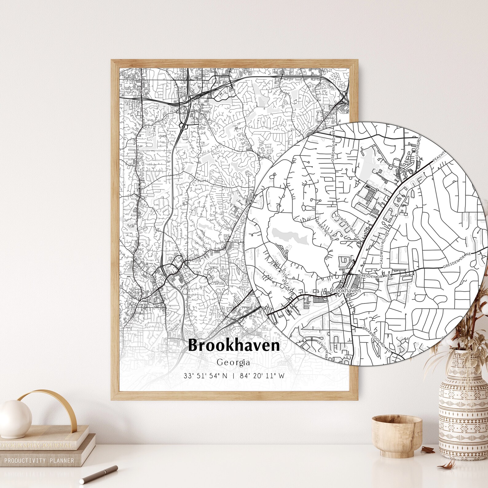 Mapa de Brookhaven Digital File Modern City Map Brookhaven - Etsy México