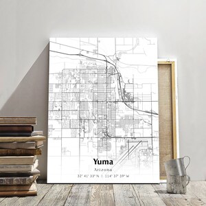 Yuma City Map Print, Yuma Arizona Map Poster, USA City Street Map, Map ...
