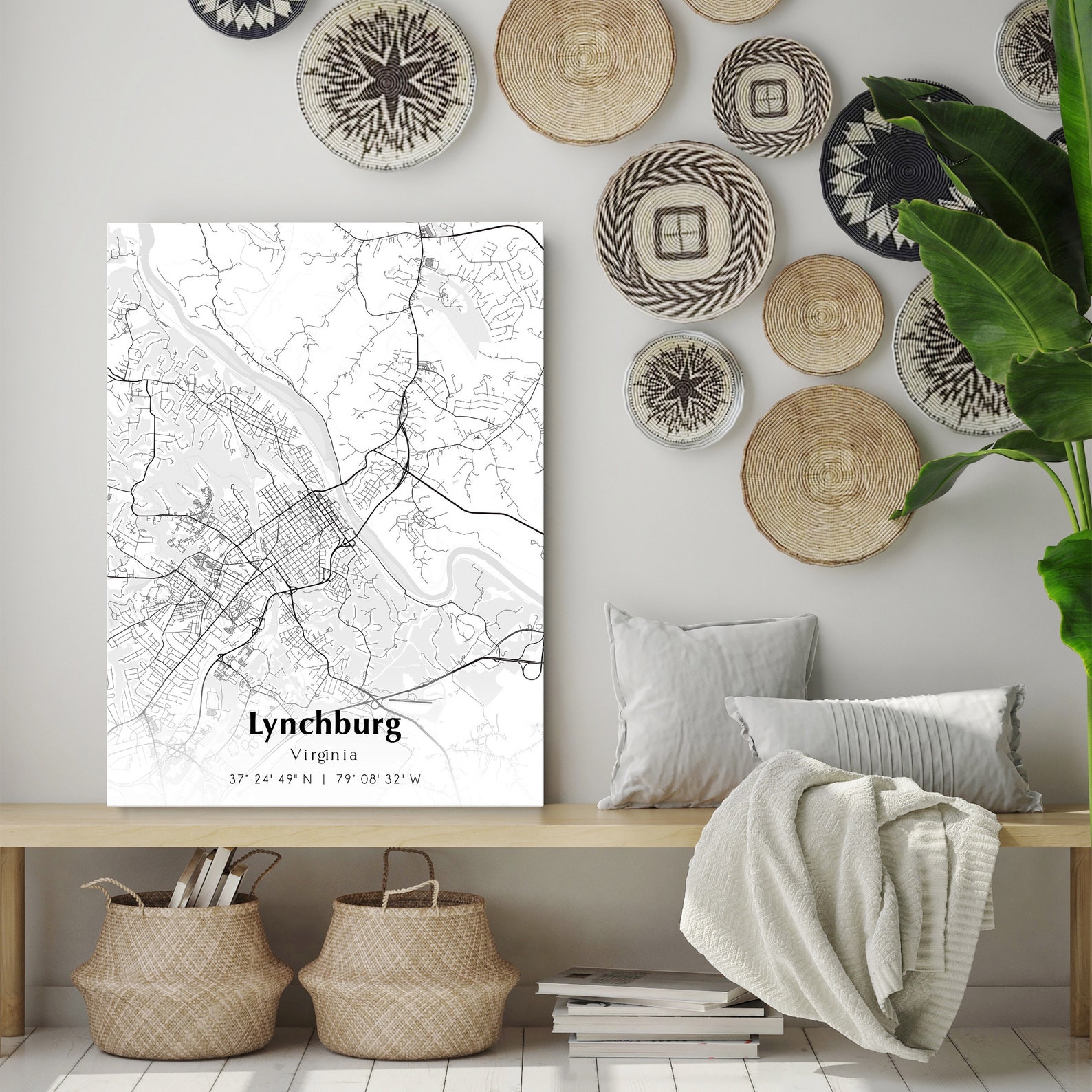 Lynchburg City Map Print, Lynchburg Virginia Map Poster, USA City ...