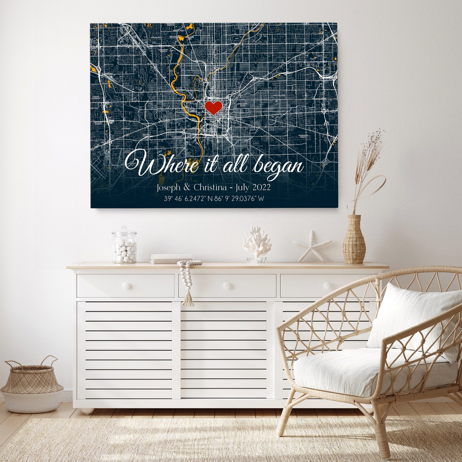 Custom Street Map, Coordinates Map, Personalized Map, Where It All ...
