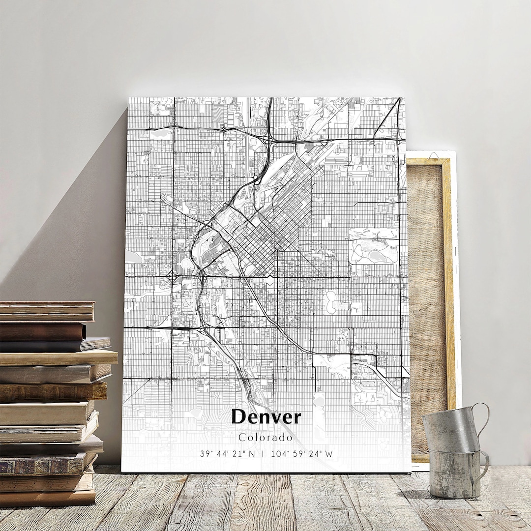 Denver City Map Print, Denver Colorado Map Poster, USA City Street Map ...