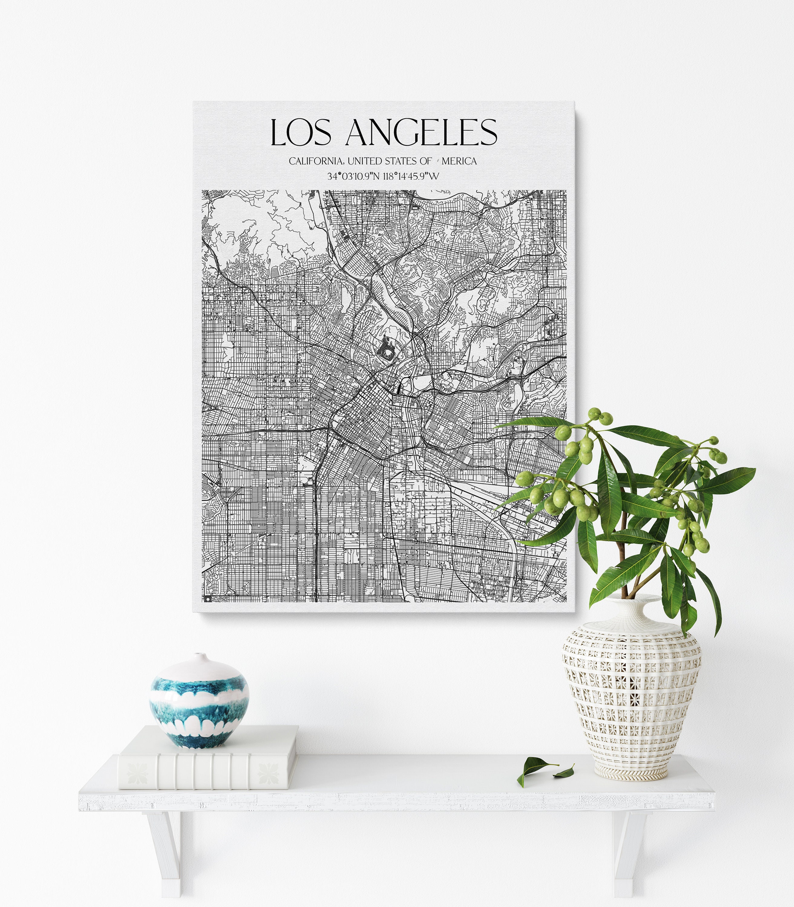 Custom Map Canvas Your City Map Canvas Wall Art Map Print - Etsy