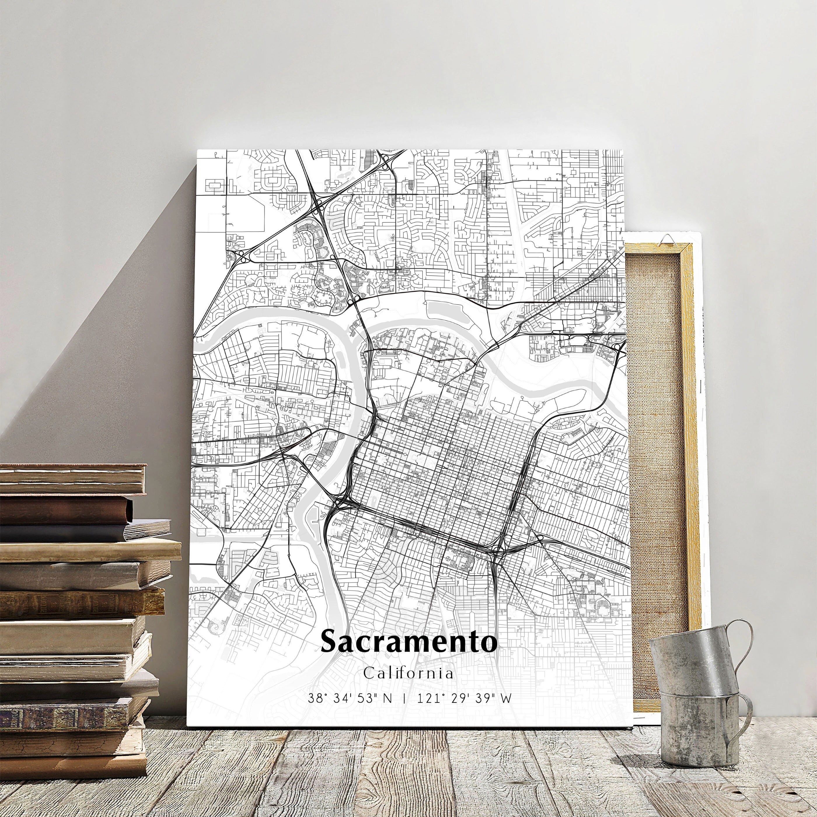 Sacramento City Map Poster Sacramento City Street Map Sacramento Print ...