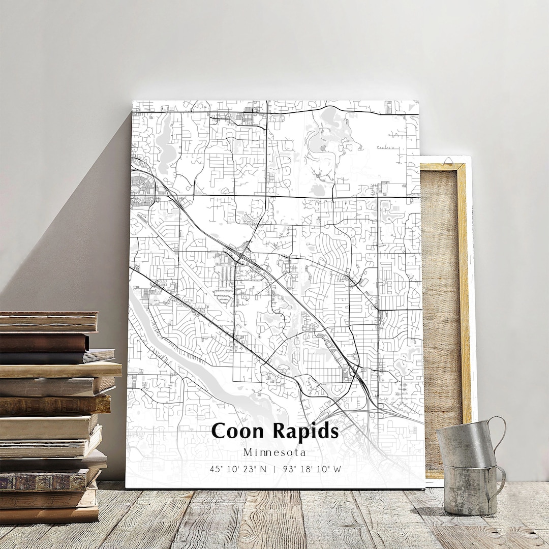 Coon Rapids City Map Print, Coon Rapids Minnesota Map Poster, USA City ...