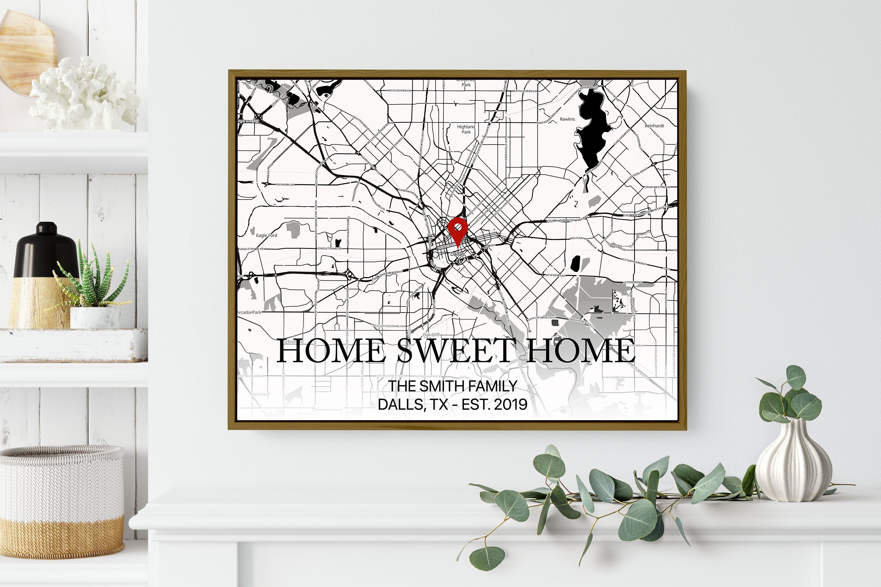 Custom Map Print Map Decor Map Art Gift Custom Map Wall | Etsy