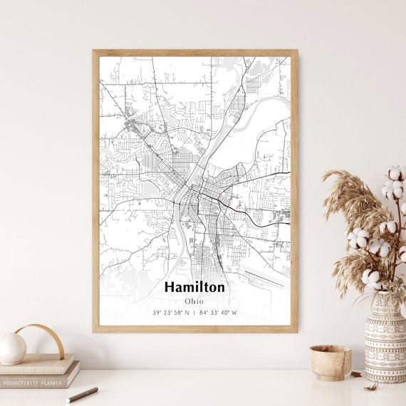 Map of Hamilton Digital File Modern City Map Hamilton - Etsy