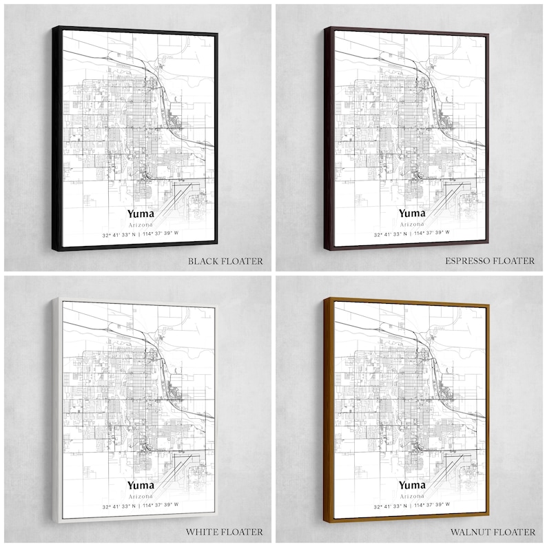Yuma City Map Print, Yuma Arizona Map Poster, USA City Street Map, Map ...