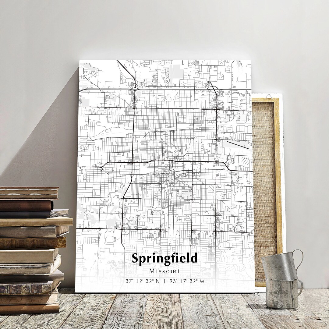 Springfield City Map Print, Springfield Missouri Map Poster, USA City ...