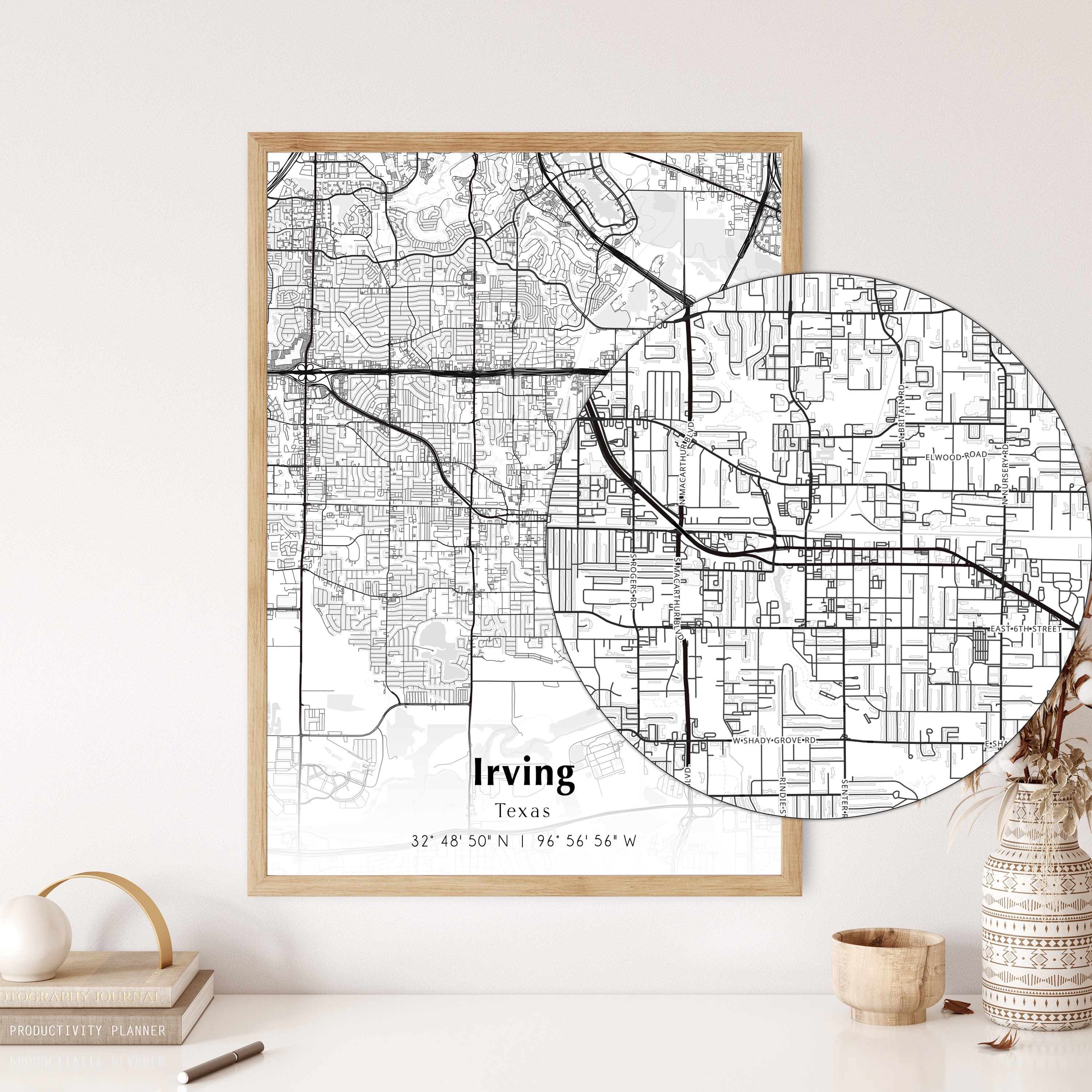 Map of Irving Digital File Modern City Map Irving Printable | Etsy
