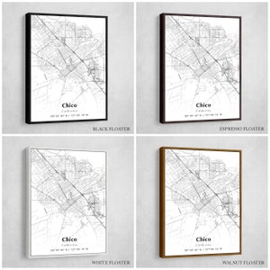 Chico City Map Print, Chico California Map Poster, USA City Street Map ...