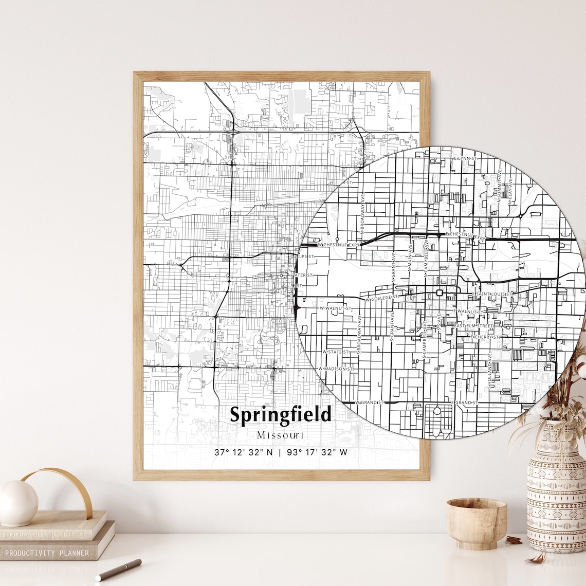 Springfield City Map Print, Springfield Missouri Map Poster, USA City ...