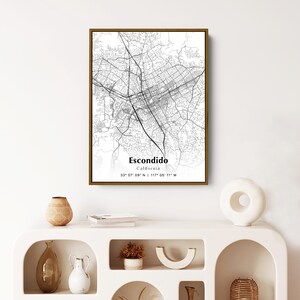 Escondido City Map Print, Escondido California Map Poster, USA City ...