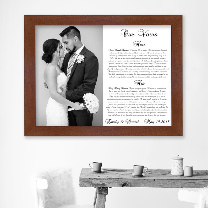 Wedding Vows Framed Your Wedding Vows and Photo Wooden - Etsy