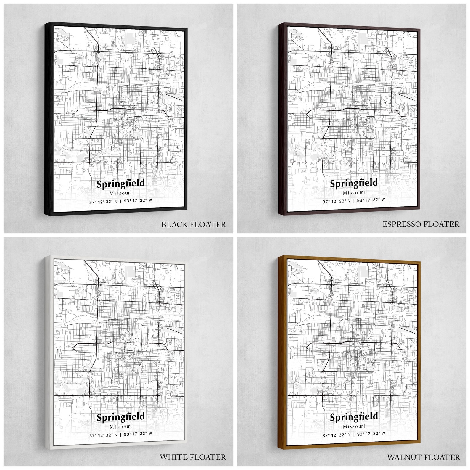 Springfield City Map Print, Springfield Missouri Map Poster, USA City ...