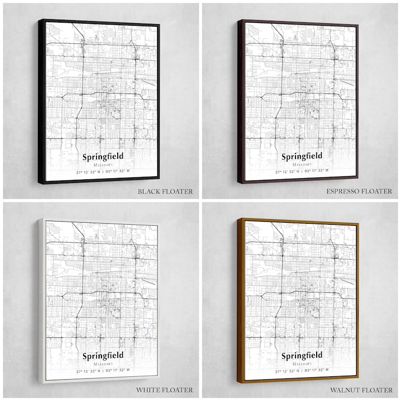 Springfield City Map Print, Springfield Missouri Map Poster, USA City ...