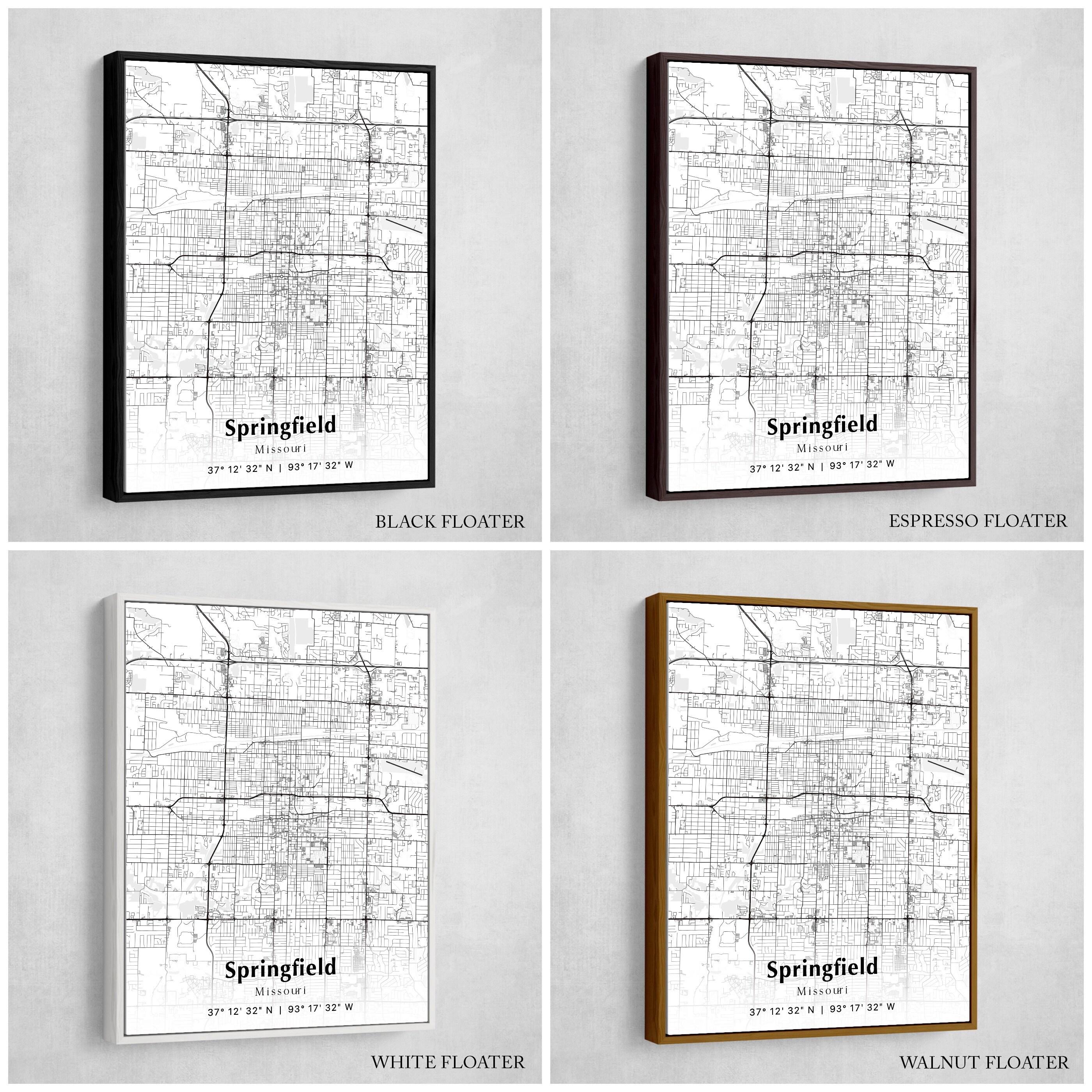Springfield City Map Print, Springfield Missouri Map Poster, USA City ...