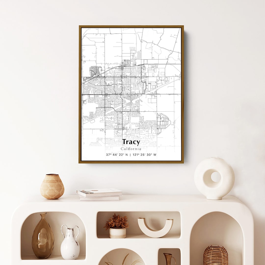 Tracy City Map Print, Tracy California Map Poster, USA City Street Map ...