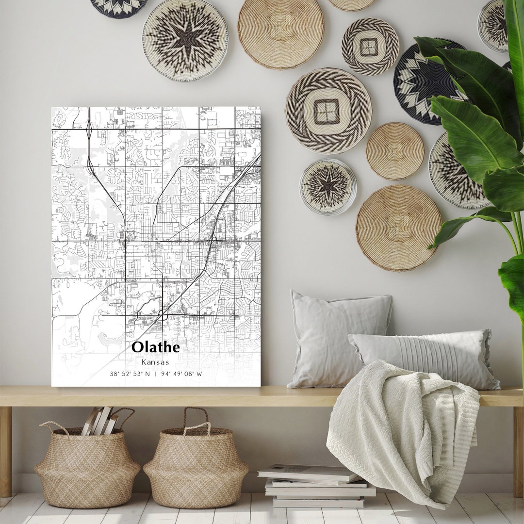 Olathe City Map Print, Olathe Kansas Map Poster, USA City Street Map ...