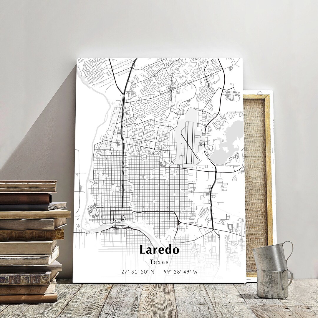 Laredo City Map Print, Laredo Texas Map Poster, USA City Street Map ...