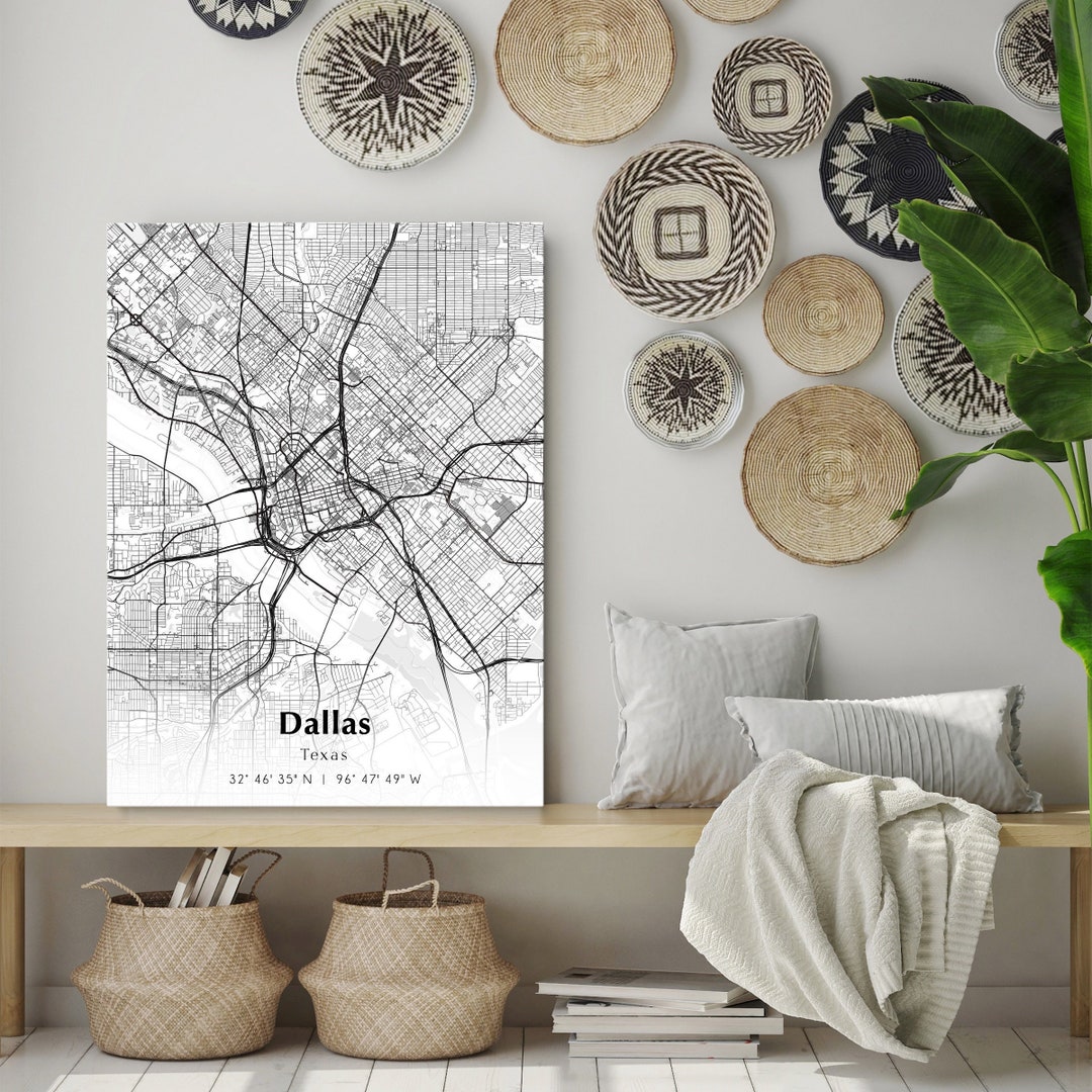 Dallas City Map Print, Dallas Texas Map Poster, USA City Street Map ...
