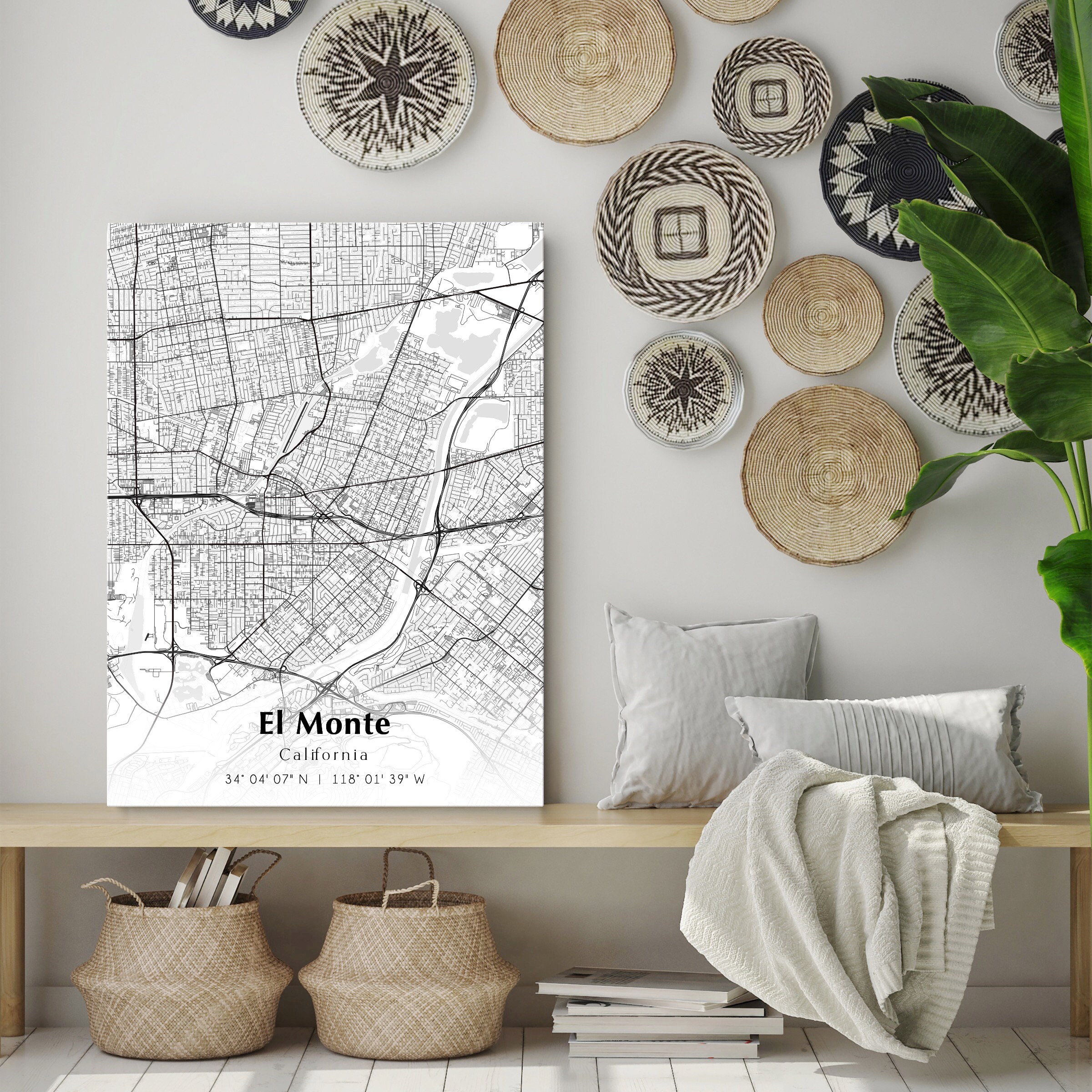 El Monte City Map Print, El Monte California Map Poster, USA City ...