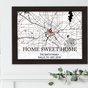 Custom Map Print, Custom Home Address Print, Home Sweet Home ...