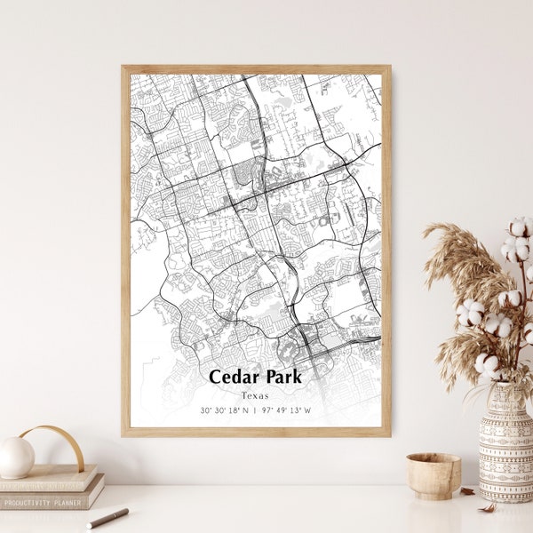 Cedar Park Map - Etsy