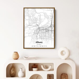 Albany City Map Print, Albany Oregon Map Poster, USA City Street Map ...