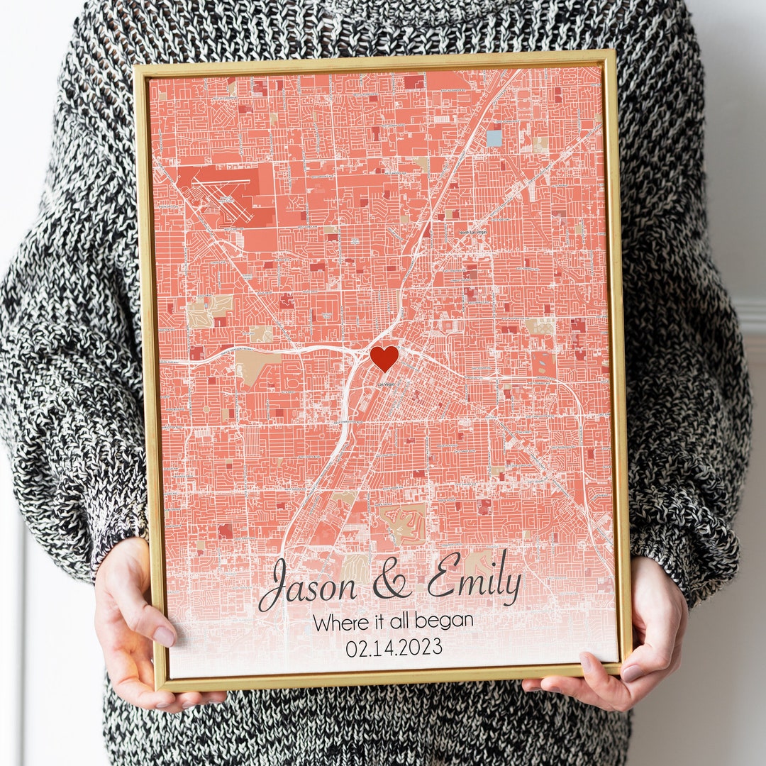 Couple Valentines Day Gift, Custom Map, Couple Gifts, Valentines Day ...