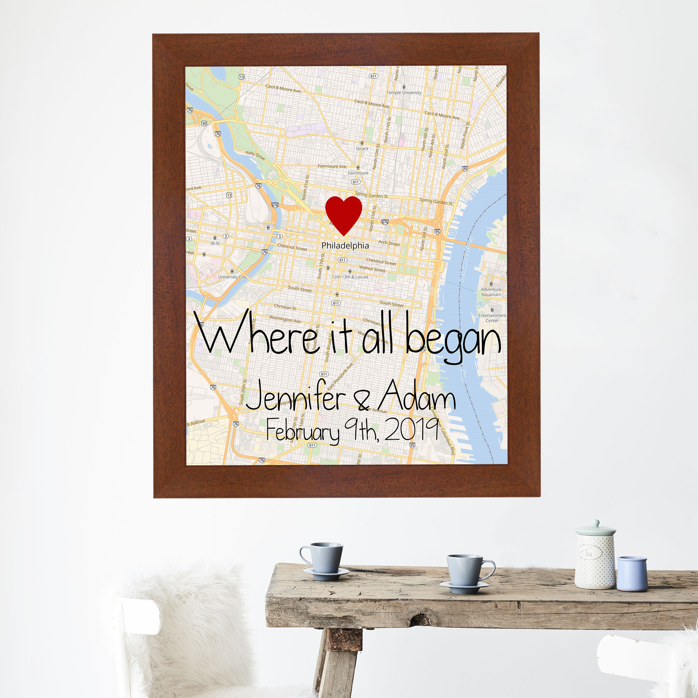 Where It All Began Map Framed Print, Map Print, Personalized Framed ...