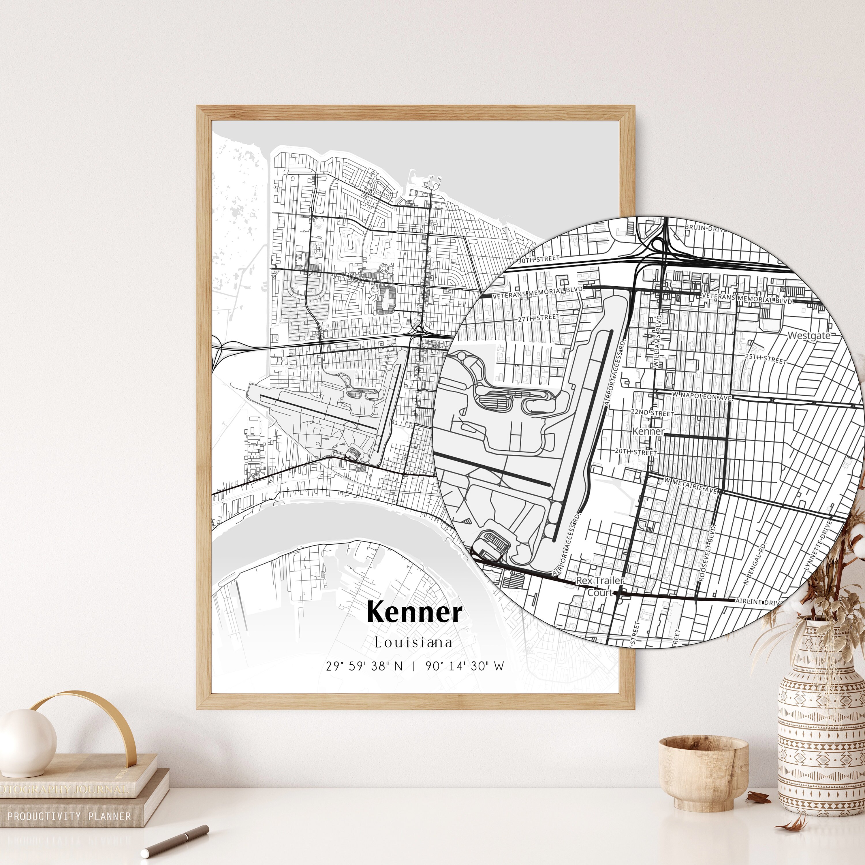 Map of Kenner Digital File Modern City Map Kenner Printable - Etsy