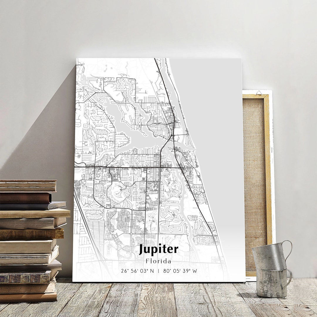 Jupiter City Map Print, Jupiter Florida Map Poster, USA City Street Map ...